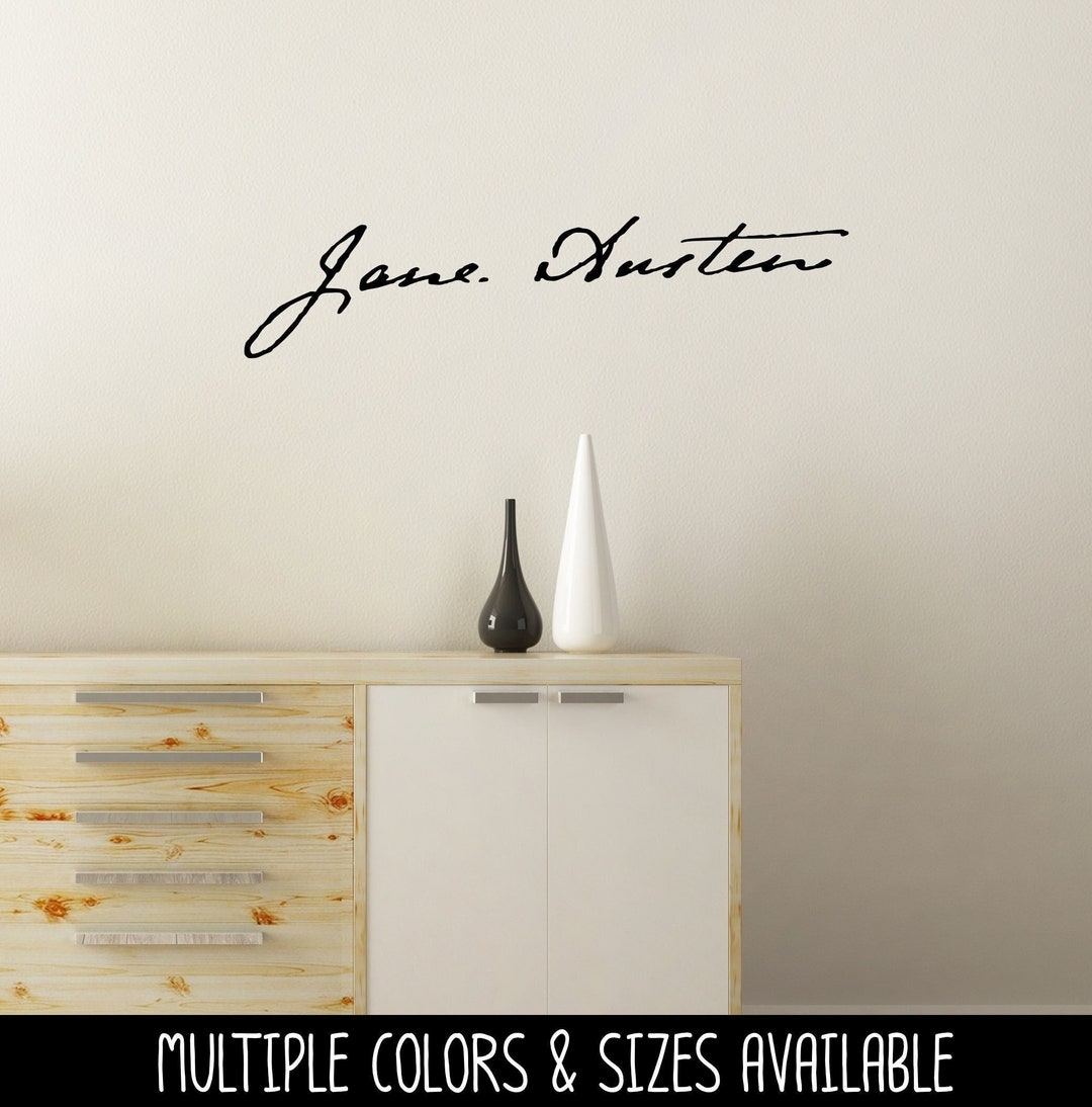 Jane Austen Signature Decal - Jane Austen Signature Sticker - Jane ...
