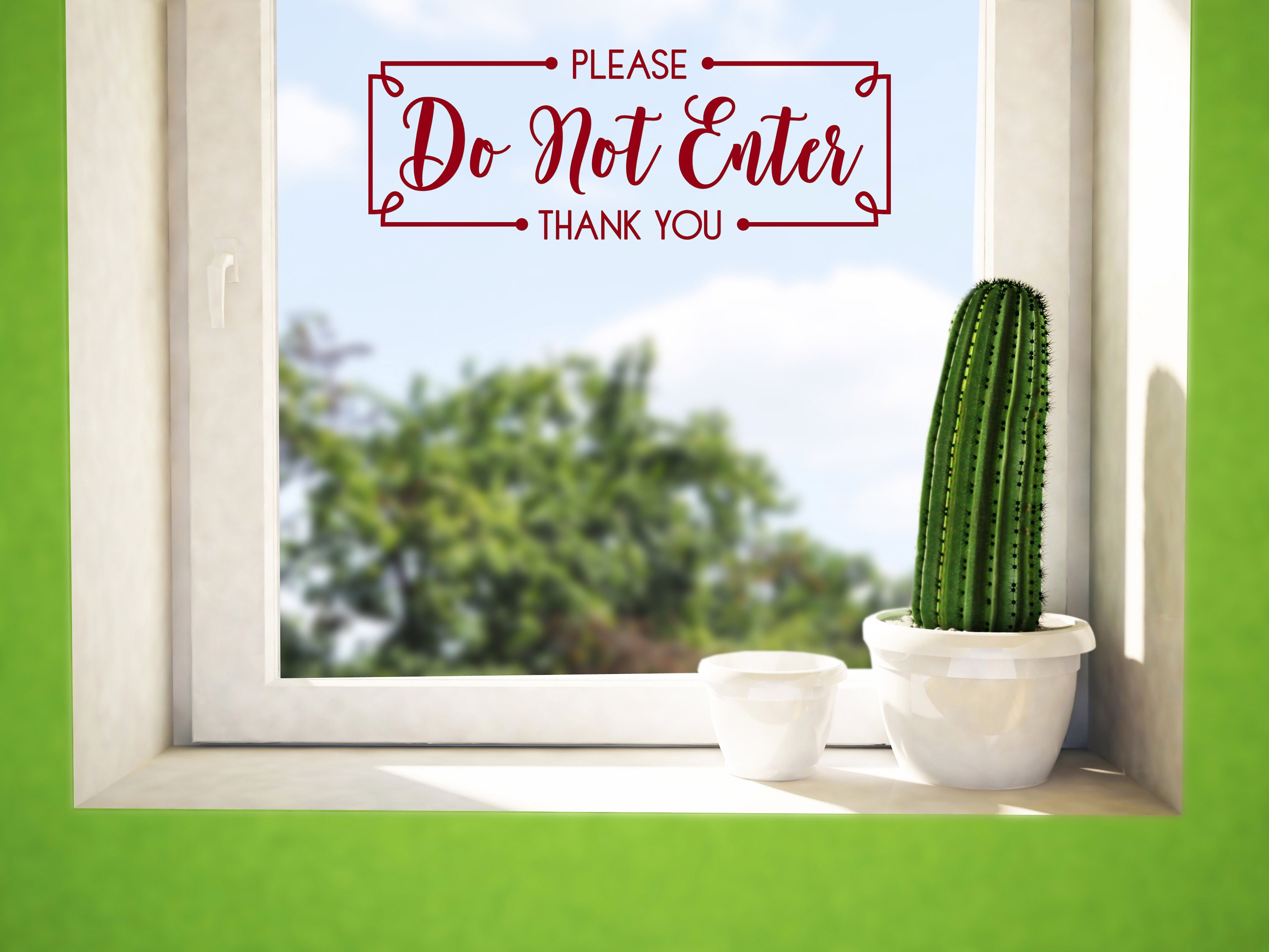 Framed Do Not Enter Please & Thank You Vinyl Decal Please and | Etsy