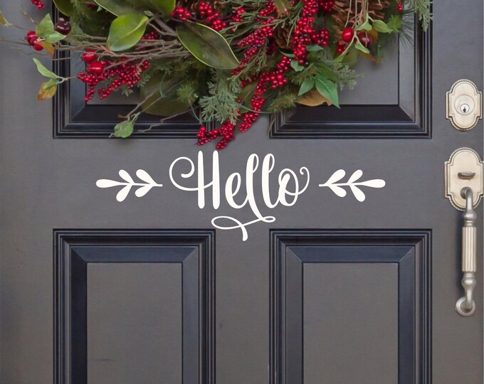 Hello Front Door Vinyl Decal, New Home Decor, Front Door Welcome, Entry ...