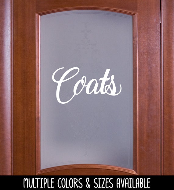 Coats Vinyl Decal Coats Sticker Coats Decal Coats Door | Etsy