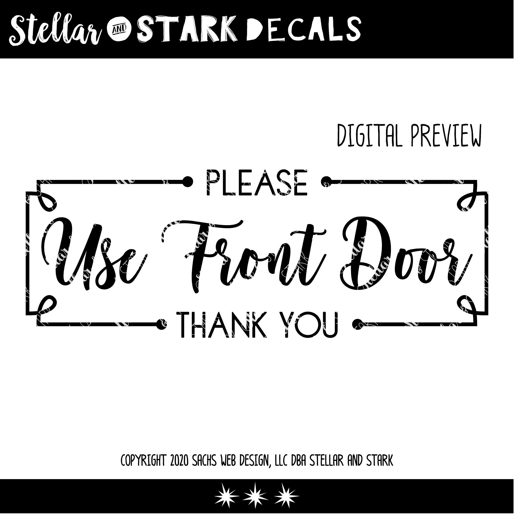 Framed Use Front Door Please & Thank You Vinyl Decal Please - Etsy España