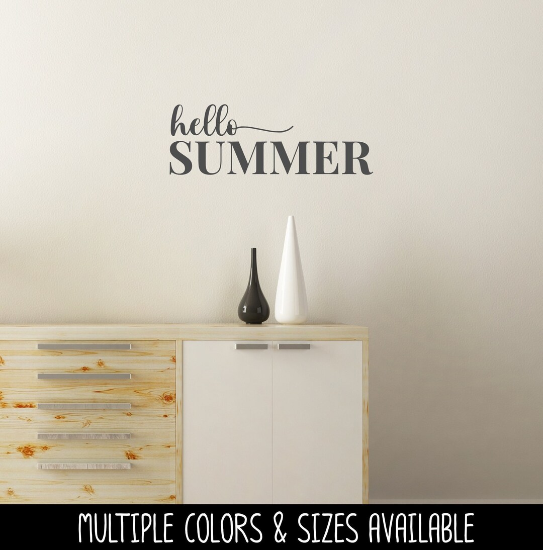 Hello Summer Cursive W/tail Vinyl Decal Hello Summer Vinyl Sticker ...