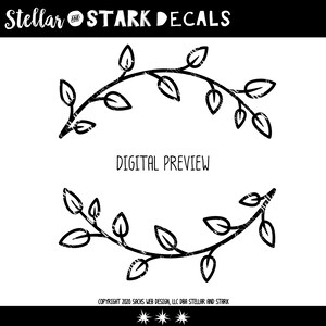Floral Leaves Outline Vertical Welcome Vinyl Decal - Leaves Vertical ...