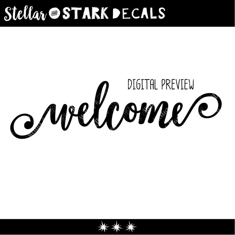 Welcome Vinyl Decal Welcome Swirl Vinyl Sticker Welcome - Etsy