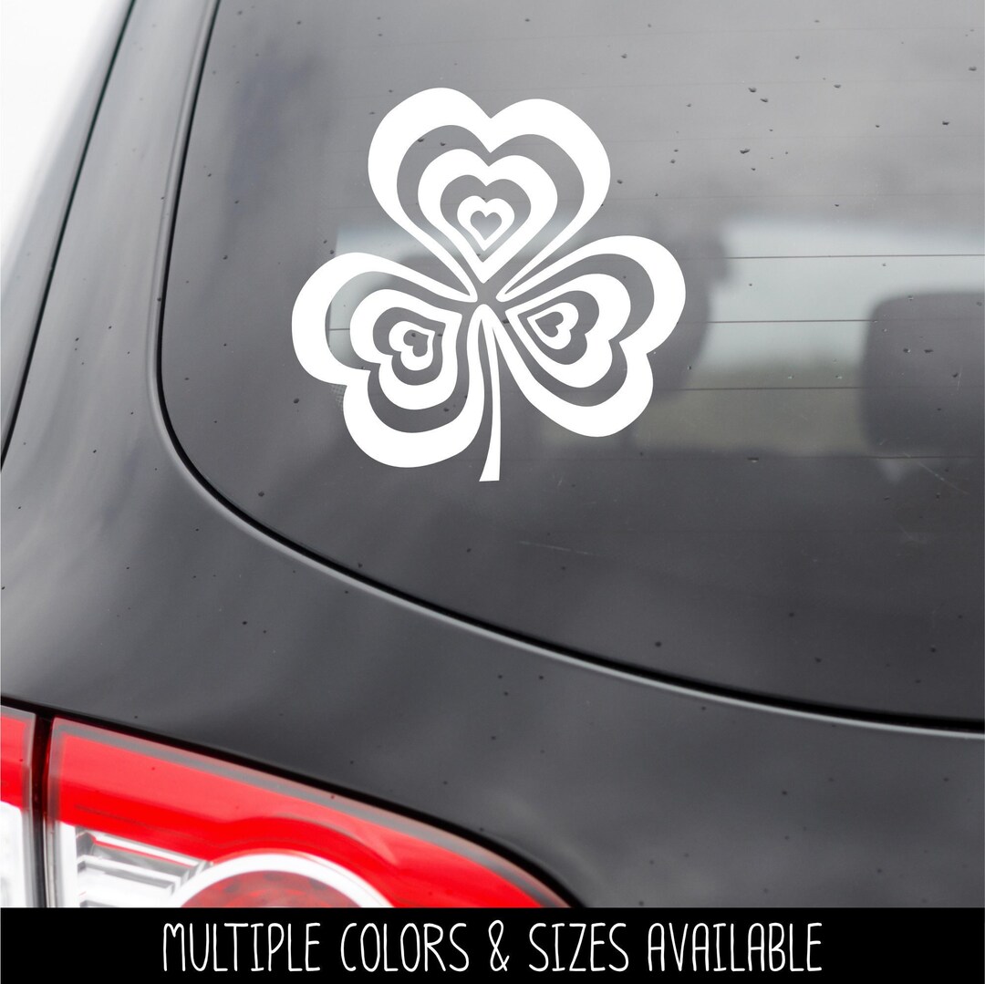 Shamrock Vinyl Decal - Shamrock Sticker - Four Leaf Clover Decal - Four ...