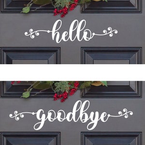 Scroll Vine Goodbye Heart Decal - Goodbye Sticker - Goodbye Front Door ...