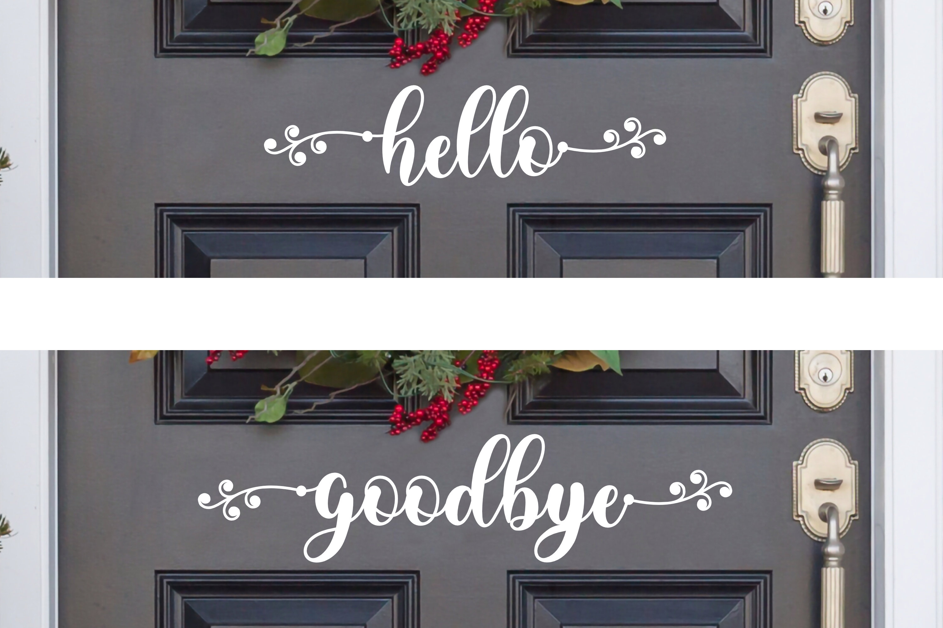 Scroll Vine Goodbye Heart Decal - Goodbye Sticker - Goodbye Front Door ...