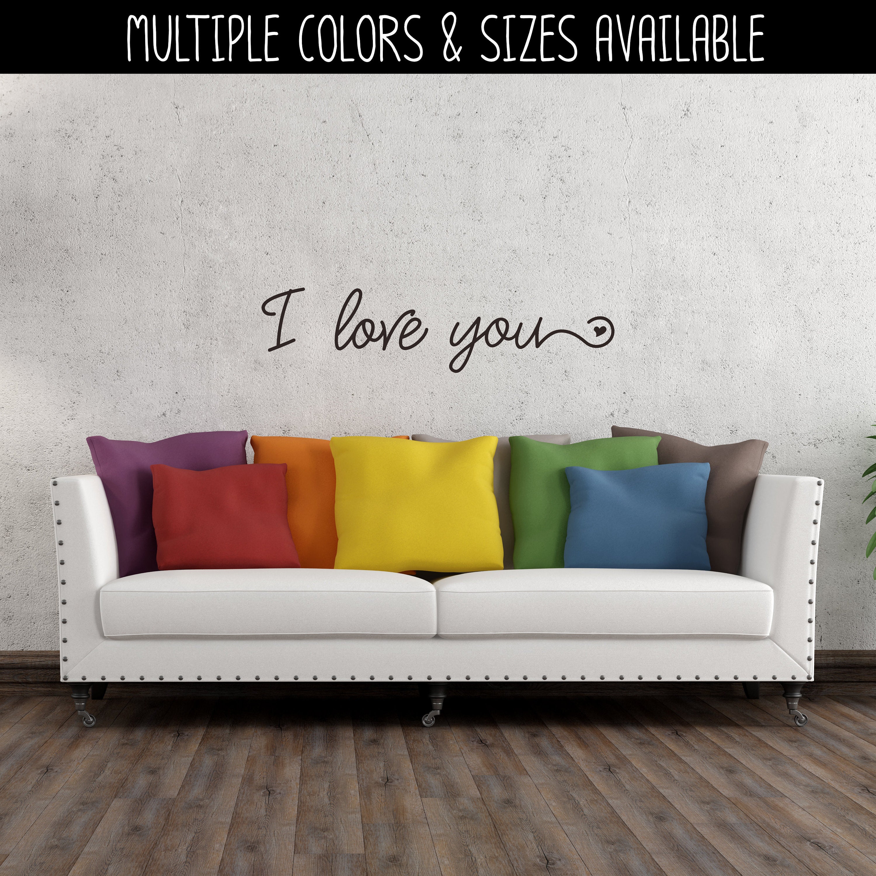 Whimsical I Love You Vinyl Decal - I Love You Wall Decal - I Love You ...