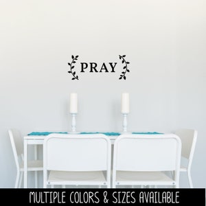 Pray With Curved Leaves Vinyl Decal - Pray Sticker - Jesus Vinyl Decal ...