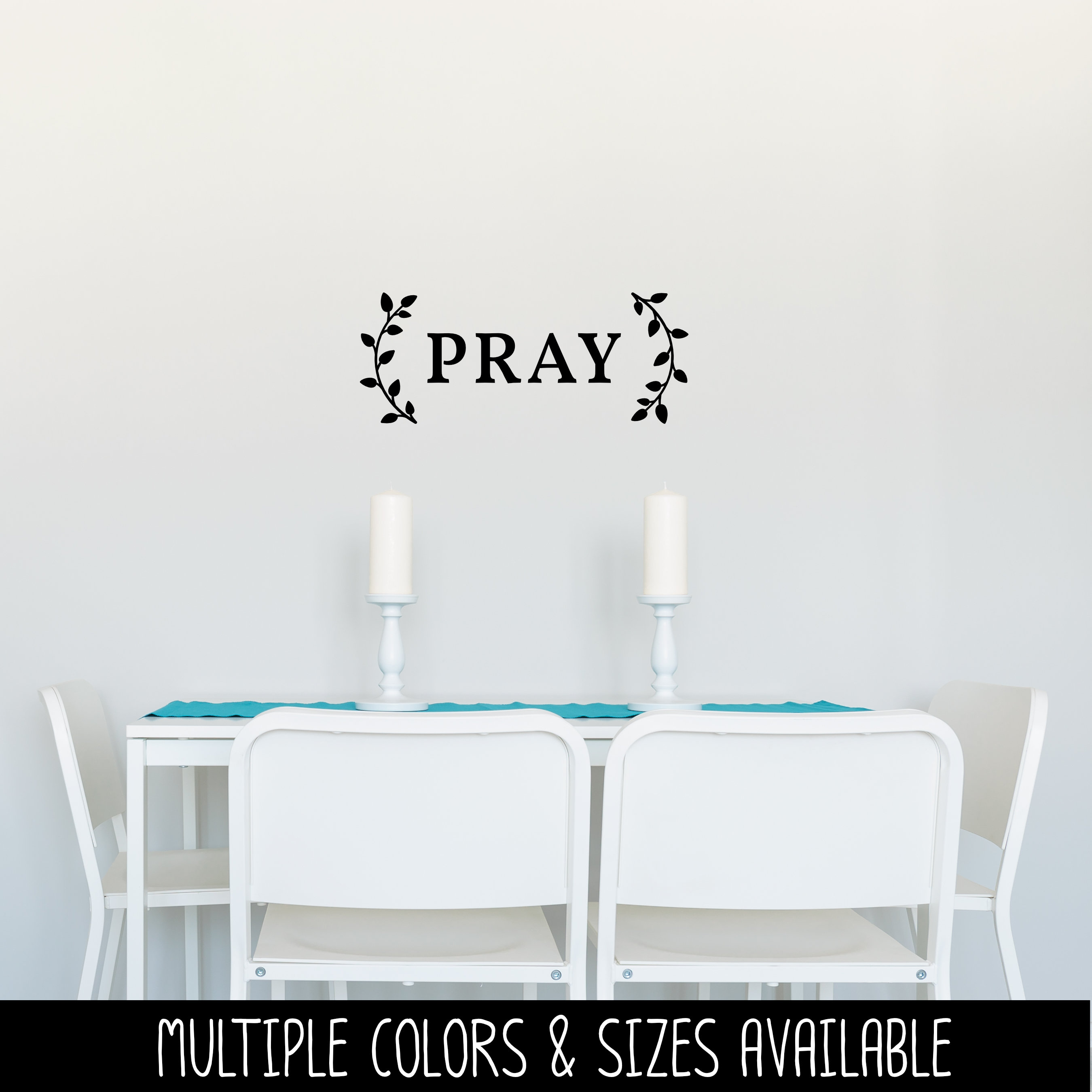Pray With Curved Leaves Vinyl Decal - Pray Sticker - Jesus Vinyl Decal ...