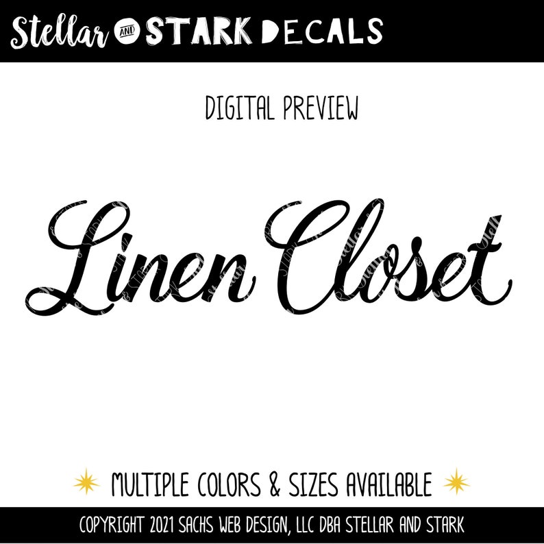Linen Closet Decal Linen Closet Sticker Linen Closet Door | Etsy
