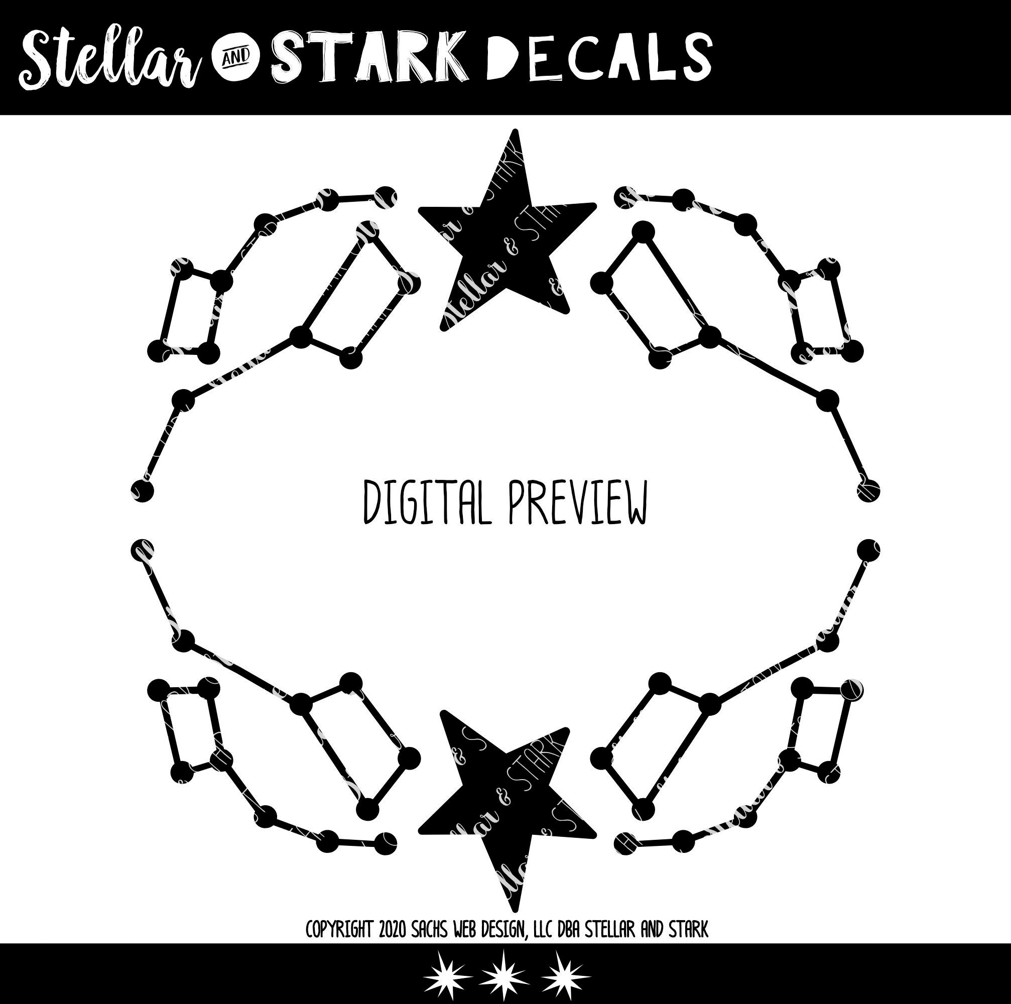 Vertical Big & Little Dipper Welcome Vinyl Decal Vertical | Etsy