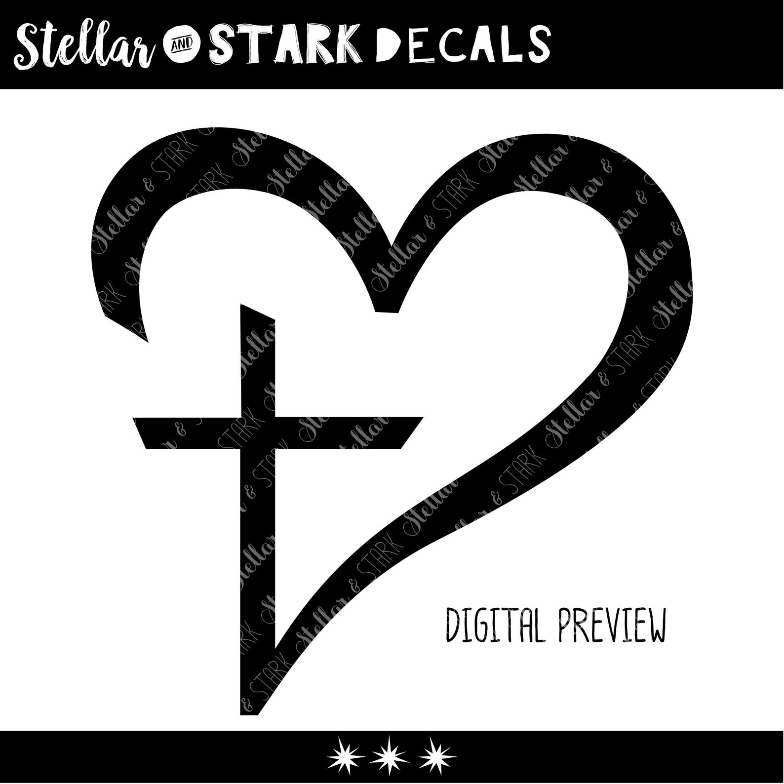 Cross Heart Vinyl Decal Jesus Heart Decal Jesus Cross - Etsy