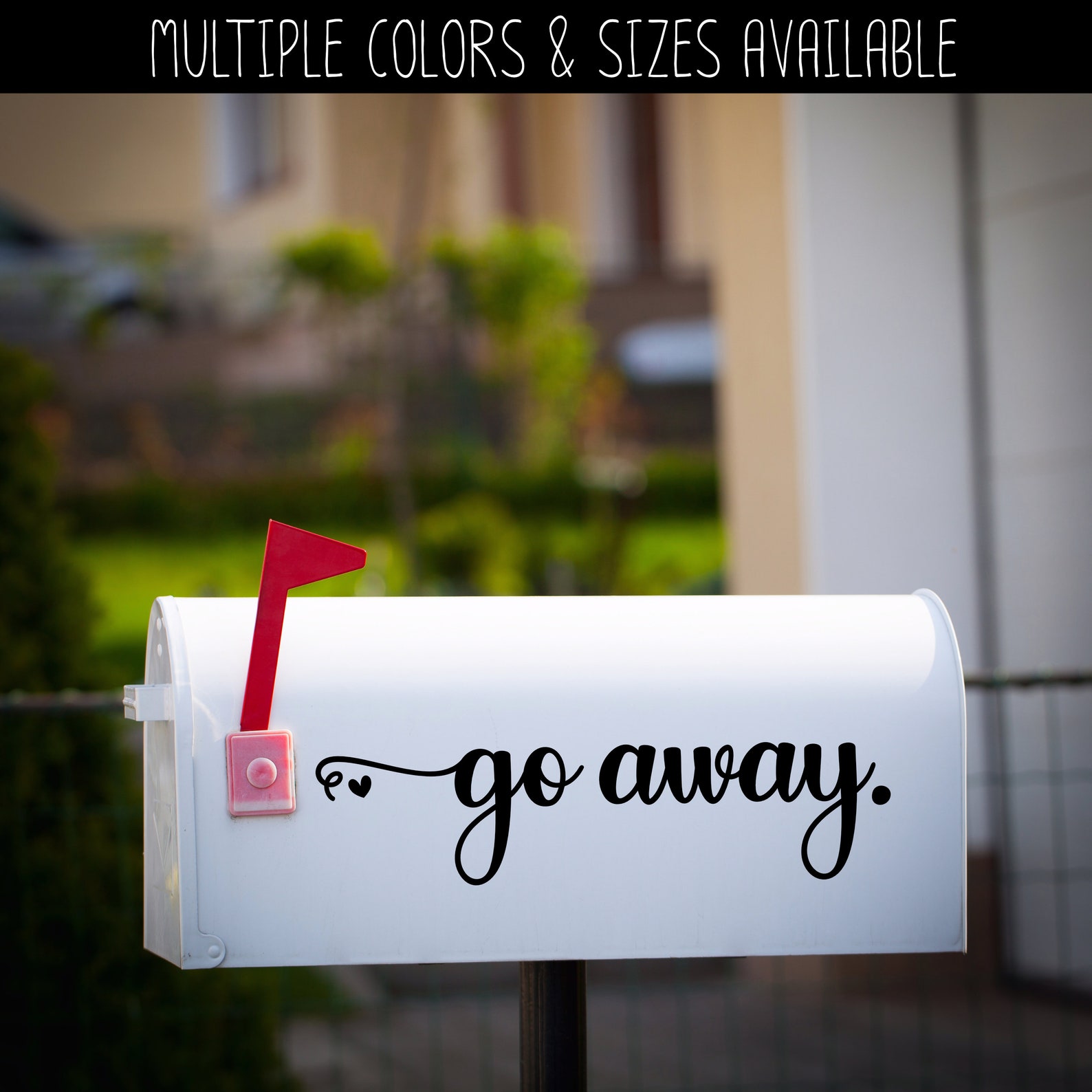 Cursive Go Away Vinyl Decal - Funny No Soliciting Decal - Go Away ...