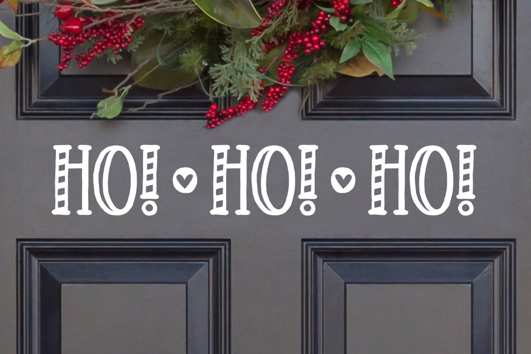 Striped Ho Ho Ho Christmas Heart Vinyl Decal - Ho Ho Ho Vinyl Sticker ...