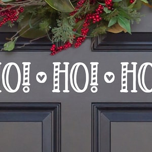 Striped Ho Ho Ho Christmas Heart Vinyl Decal - Ho Ho Ho Vinyl Sticker ...