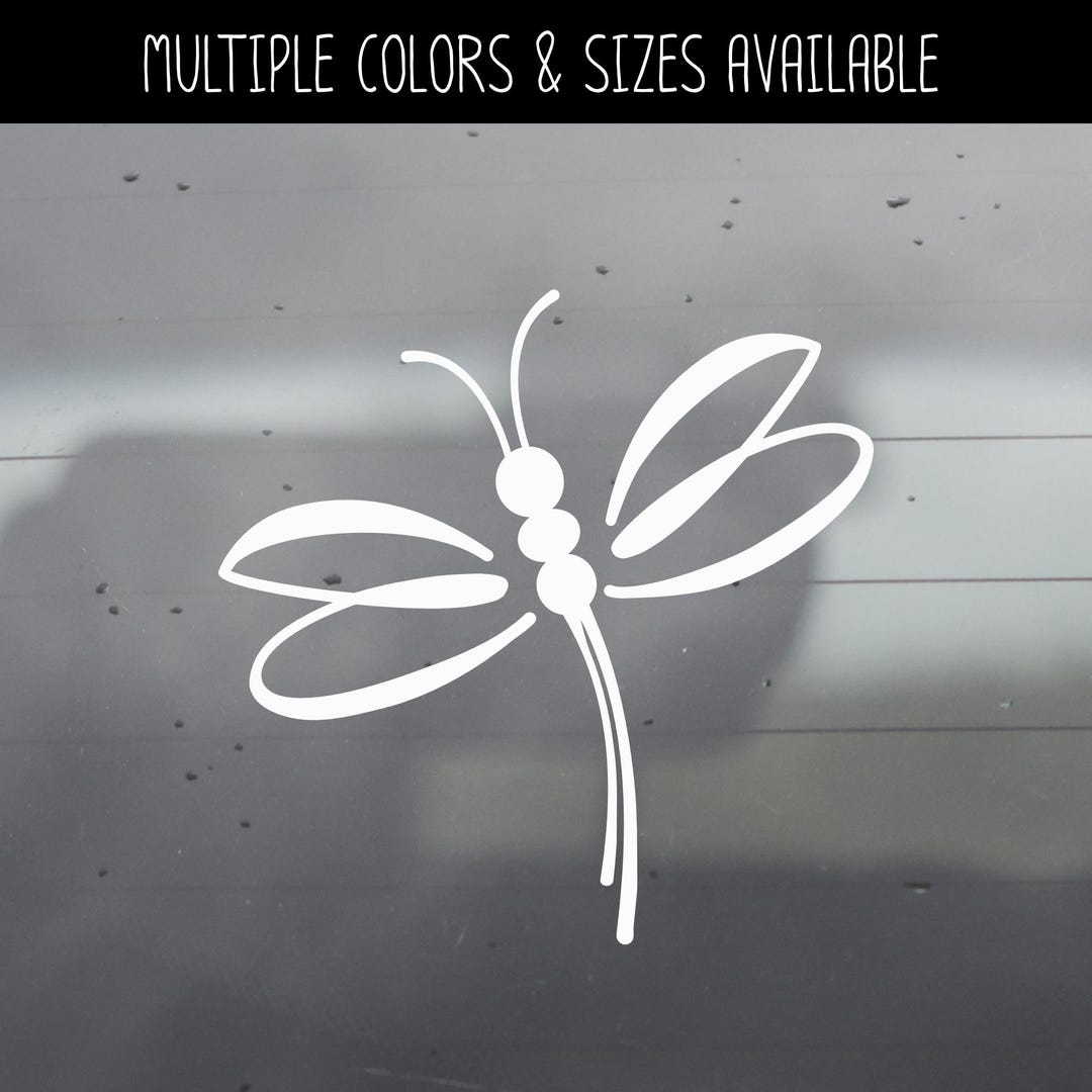 Simple Dragonfly Decal – Nature-inspired Vinyl Sticker for Doors, Cars ...
