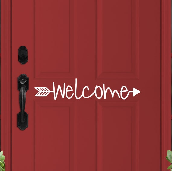 Welcome Vinyl Decal Welcome Vinyl Sticker Welcome Door - Etsy