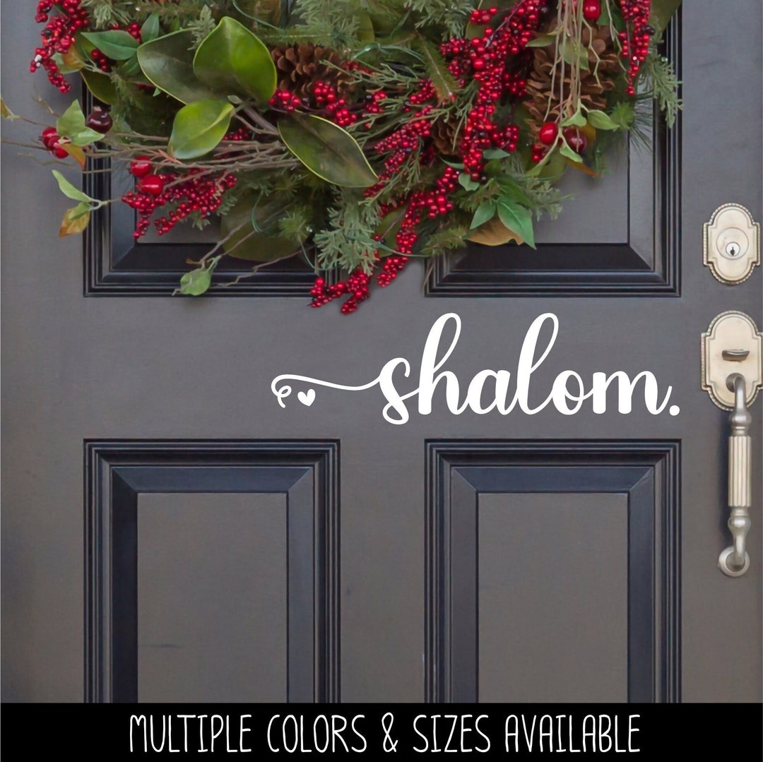 Shalom With Heart Decal - Shalom W/heart Vinyl Sticker - Shalom Door ...