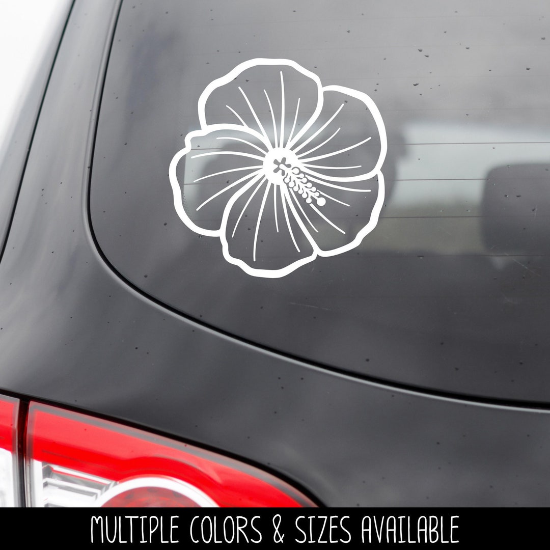 Hibiscus Vinyl Decal - Hibiscus Decal - Hibiscus Car Decal - Hibiscus ...