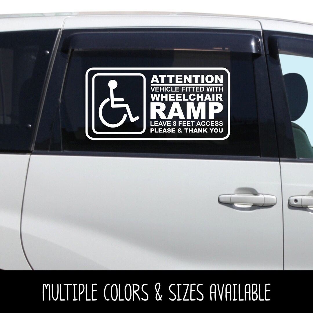 Handicap Access Decal, Wheelchair Ramp, Disabled Car, Mobility Signage ...