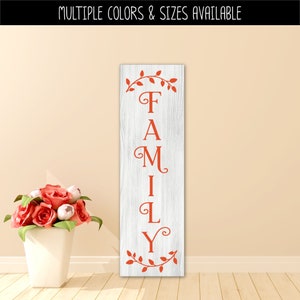 Vertical Family Curved Leaves Decal - Vertical Family Sticker ...