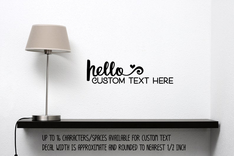 CUSTOM Hello Heart Custom Text Here Vinyl Decal Custom Hello - Etsy