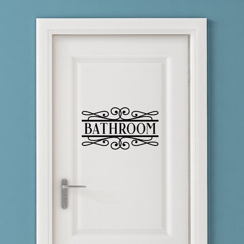 Bathroom Door Decal Washroom Vinyl Decal Bathroom Sticker - Etsy