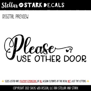 Please Use Other Door Vinyl Decal -use Other Door Vinyl Sticker -use ...