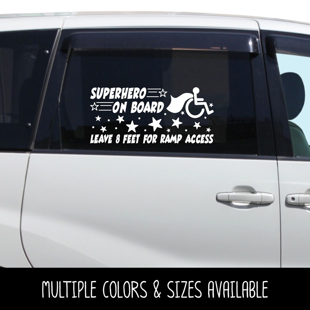 Superhero on Board Handicap Wheelchair Ramp Access Decal, Disabled Car ...