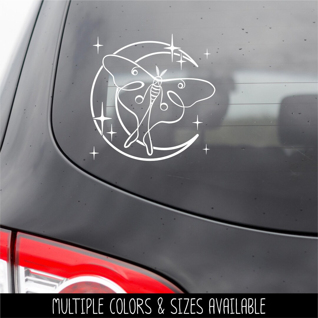 Lunar Moth Vinyl Decal - Moth Decal - Lunar Moth Car Decal - Lunar Moth ...