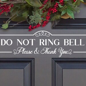 Antique Script Do Not Ring Bell Please & Thank You Vinyl Decal -don't ...