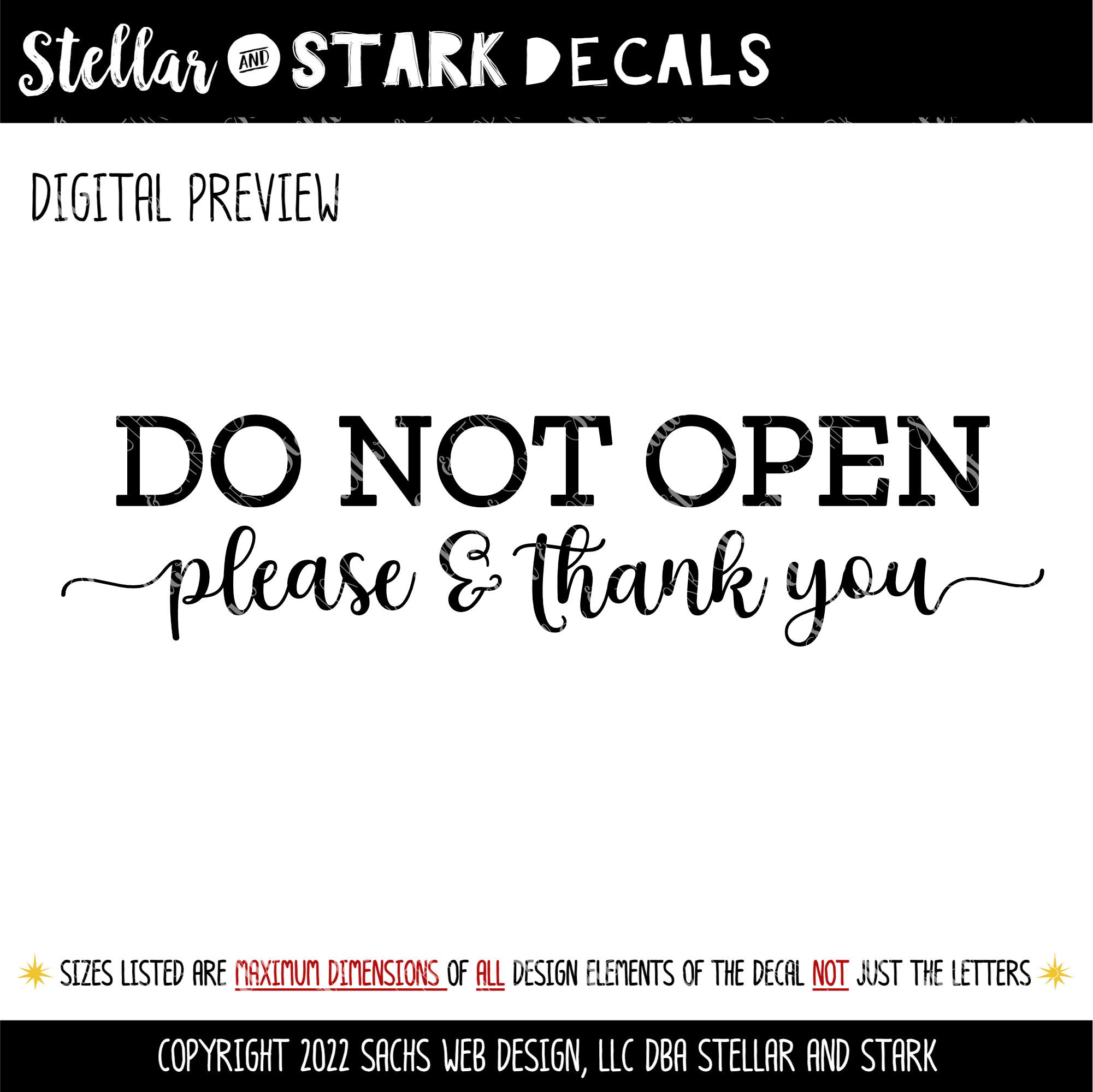 Do Not Open Please & Thank You Decal - Do Not Open Sticker - Do Not ...