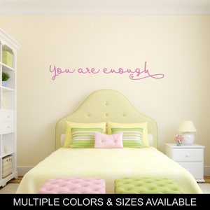 Cursive You Are Enough Vinyl Decal - You Are Enough Vinyl Sticker- You ...