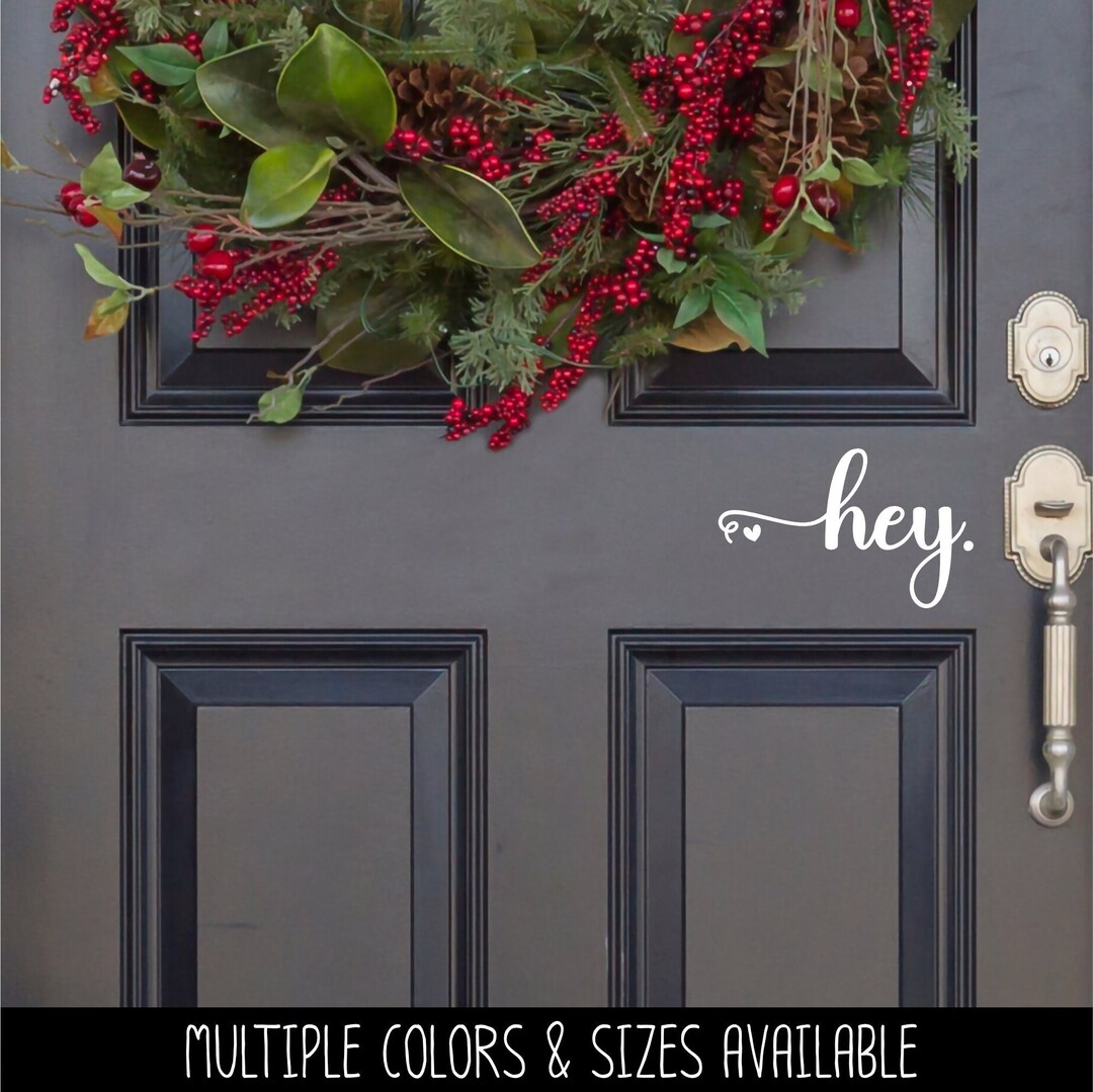 Hey With Heart Decal - Hey With Heart Vinyl Sticker - Hey Door Decal ...