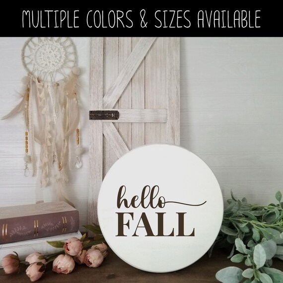 Hello Fall Cursive W/tail Vinyl Decal Hello Fall Vinyl | Etsy