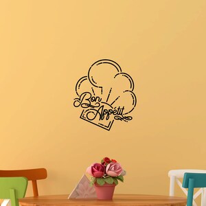 Bon Appetit Chef Hat Decal - Bon Appetit Chef Hat Sticker - Kitchen ...