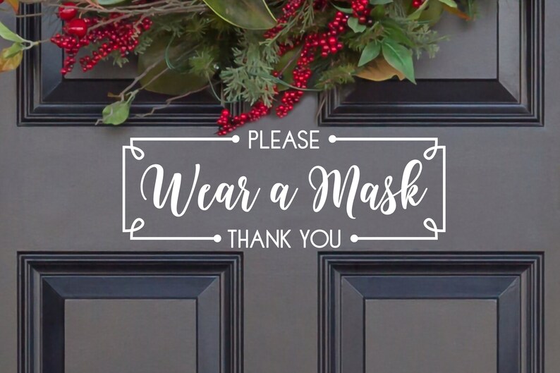 Framed Wear a Mask Please & Thank You Vinyl Decal Please and | Etsy