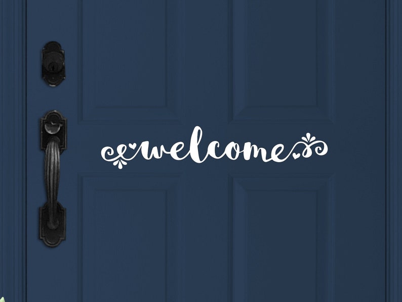 Welcome Vinyl Decal Welcome Vinyl Sticker Welcome Door | Etsy