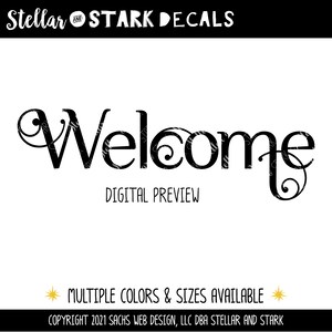 Scrolling Welcome Vinyl Decal - Welcome Vinyl Sticker - Welcome Door ...