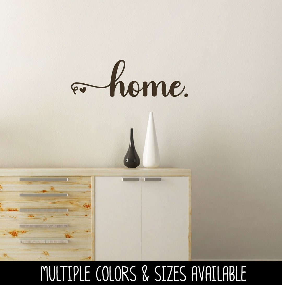 Home With Heart Vinyl Decal - Home Sticker - Home Door Decal - Home ...