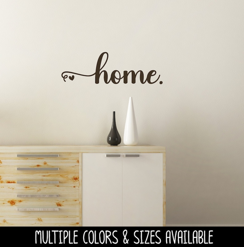 Home With Heart Vinyl Decal - Home Sticker - Home Door Decal - Home ...