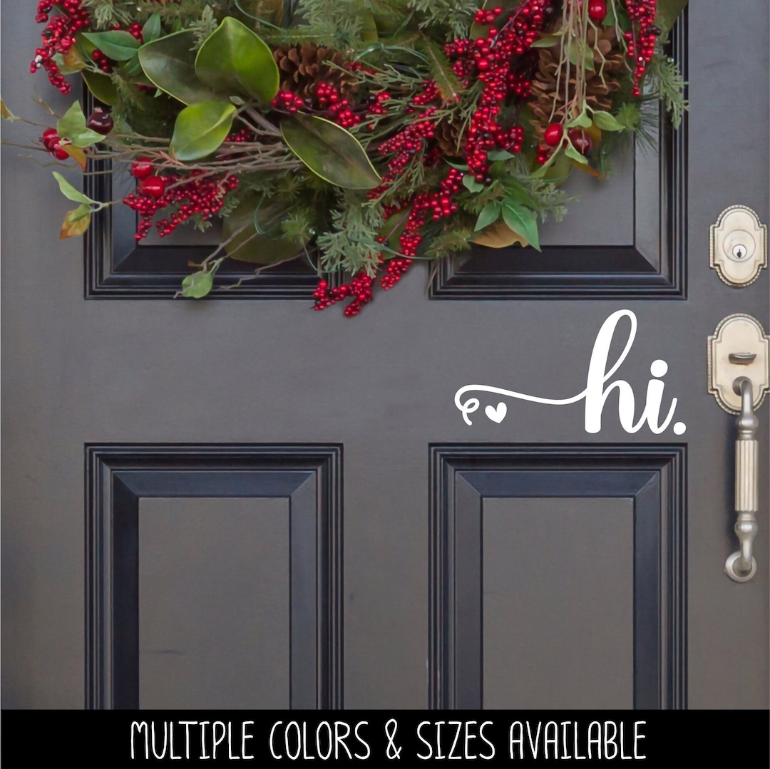 Hi With Heart Decal - Hi With Heart Vinyl Sticker - Hi Door Decal - Hi ...