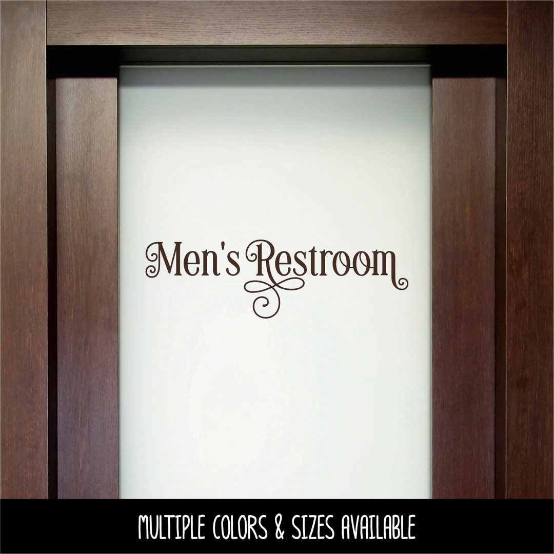 Ornamental Men's Restroom Decal - Men's Restroom Sticker - Men's ...