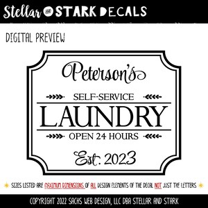 Custom Laundry Decal Custom Laundry Sticker Customizable Laundry Door ...