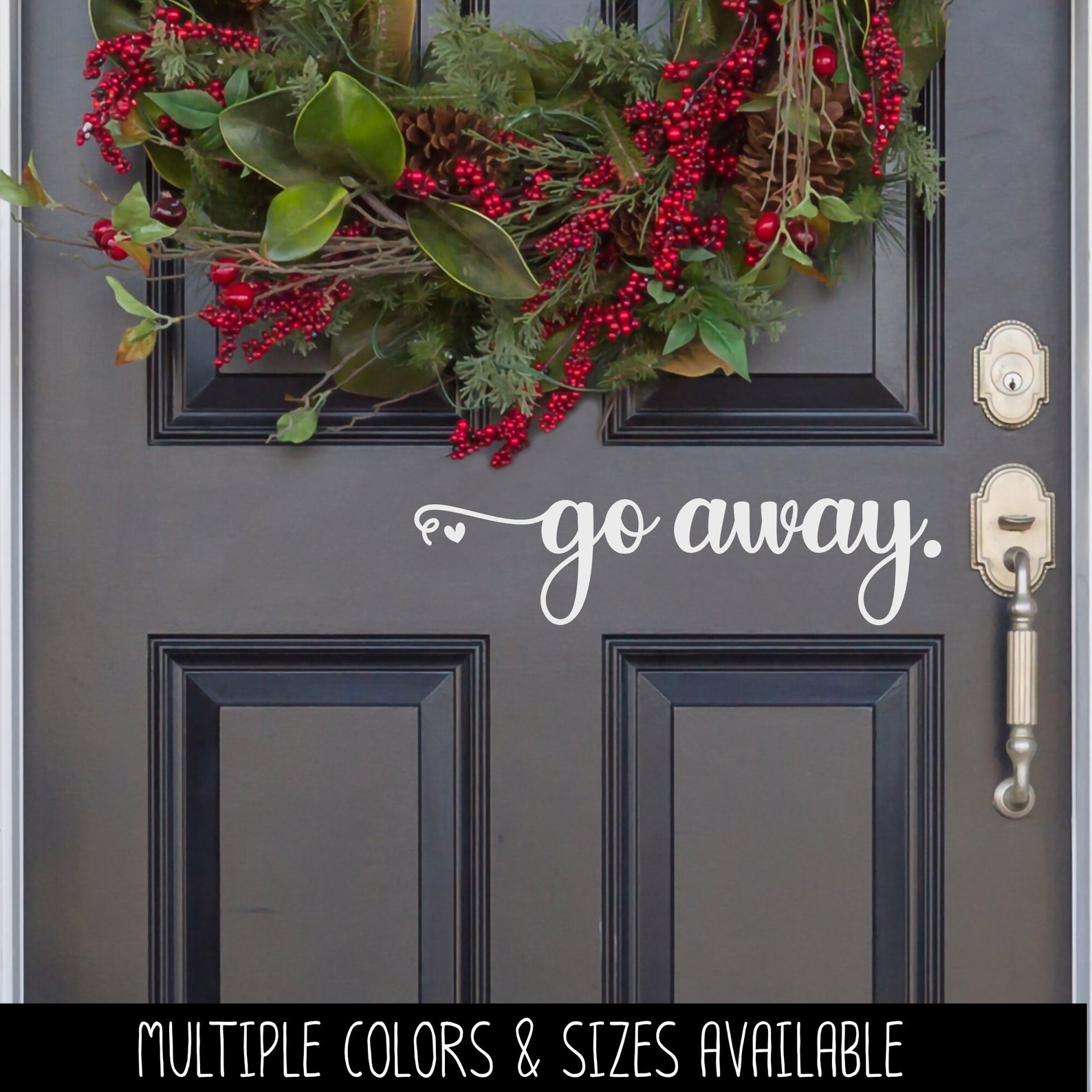 Cursive Go Away Vinyl Decal Funny No Soliciting Decal Go - Etsy