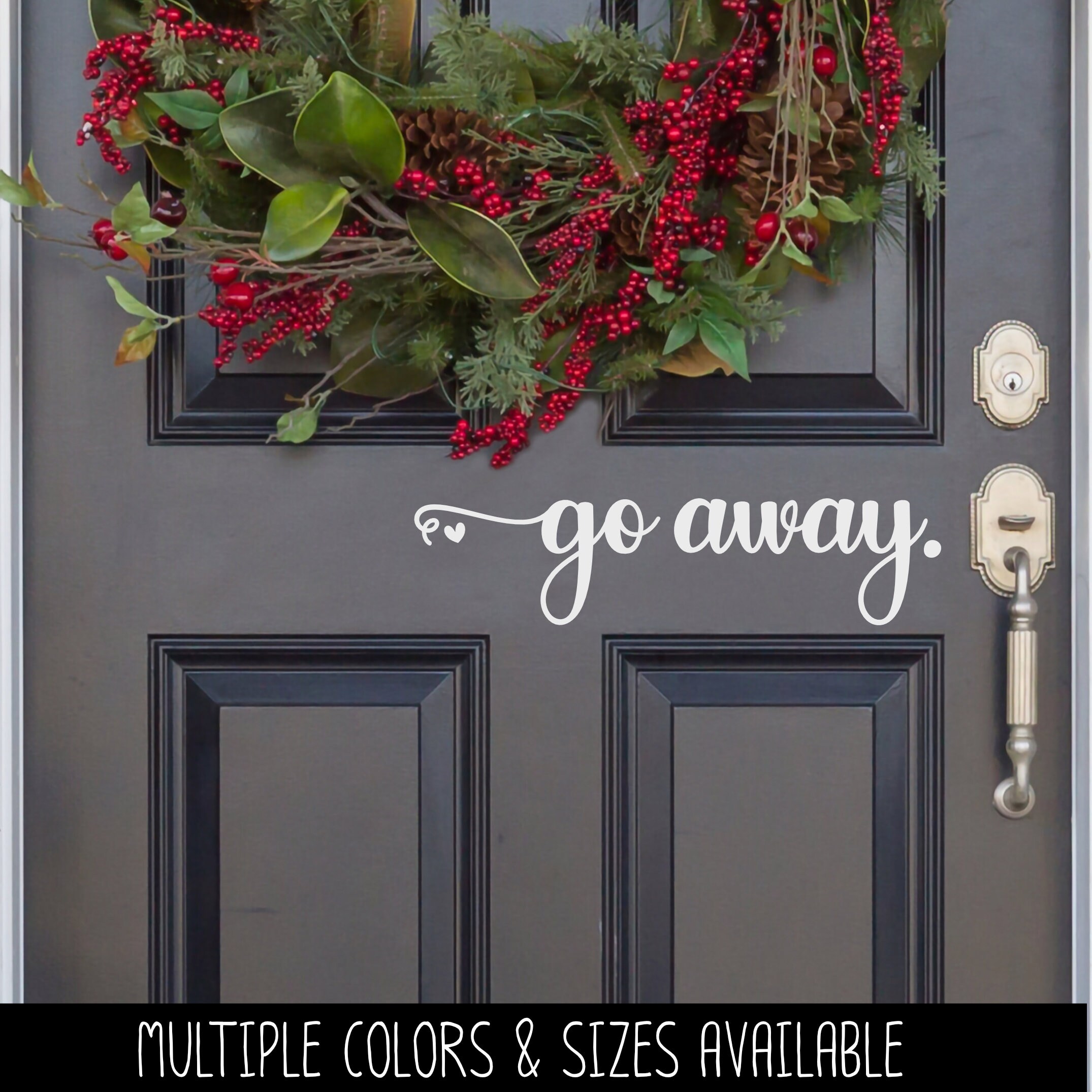 Cursive Go Away Vinyl Decal Funny No Soliciting Decal Go | Etsy
