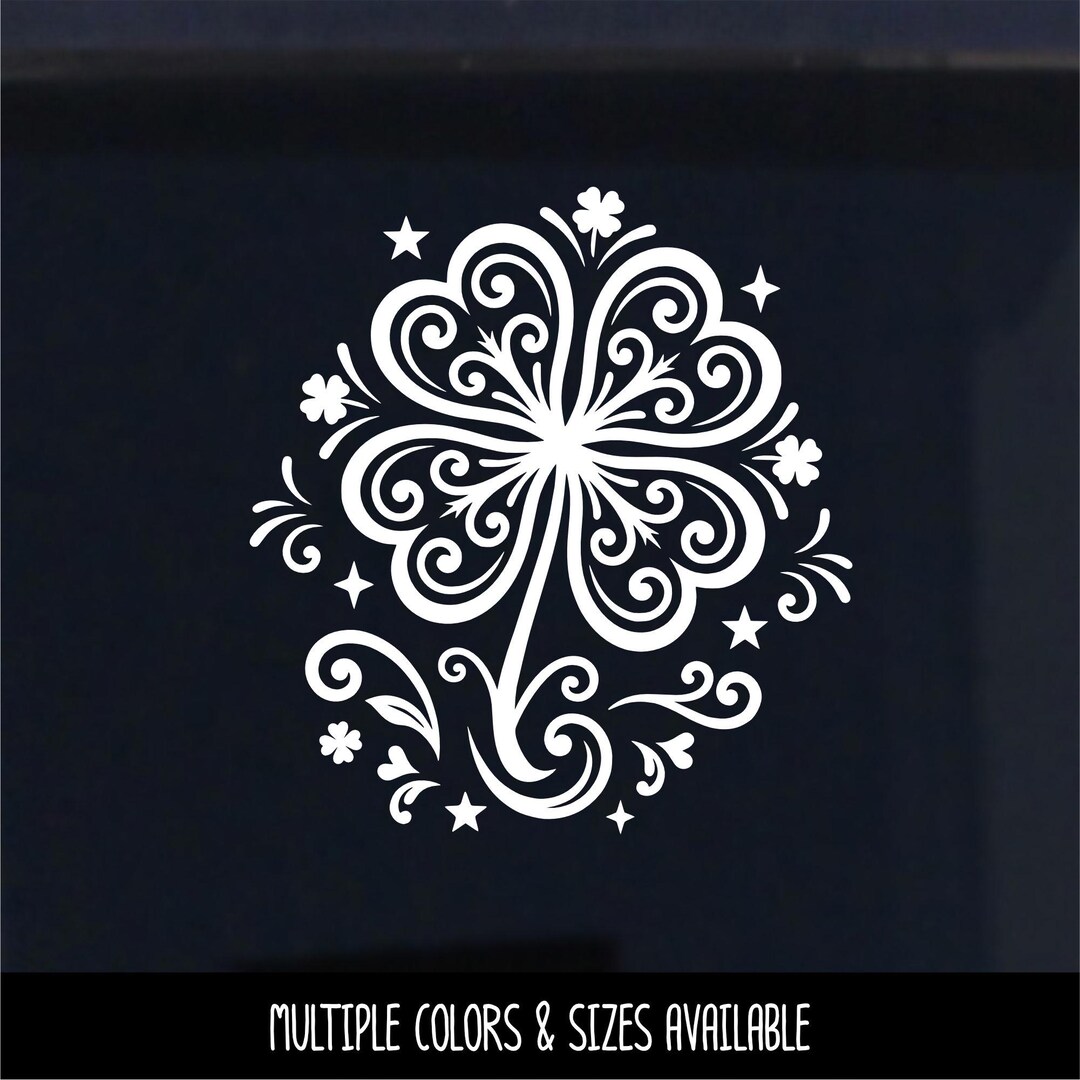 Floral Shamrock Vinyl Decal, Irish Sticker, Shamrock Luck Wall Sign ...