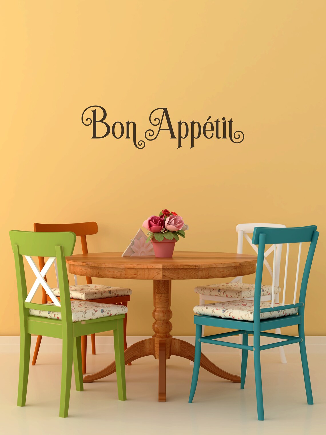 Ornamental Bon Appetit Decal - Bon Appetit Sticker - Kitchen Decor ...