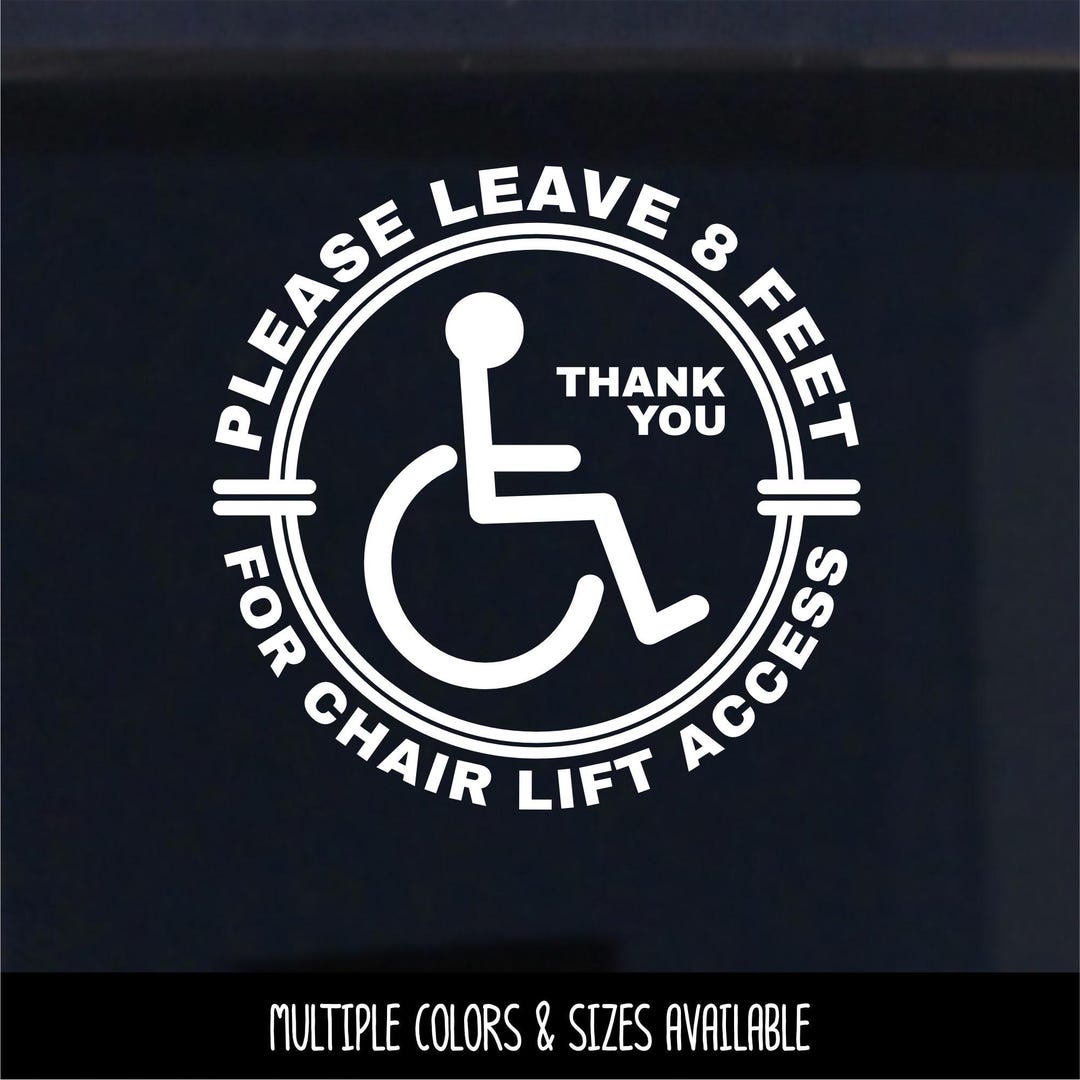 Handicap Chair Lift Access Badge Decal - Disabled Car Decal - Handicap ...